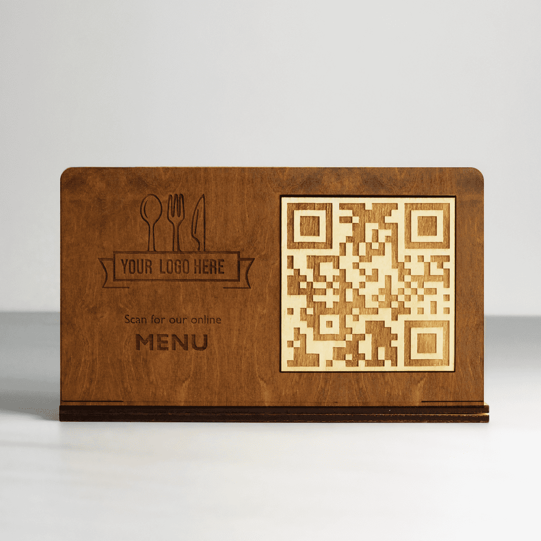 Wooden QR Menu Table Stand | Handcrafted in Greece, Europe - Menoo ...